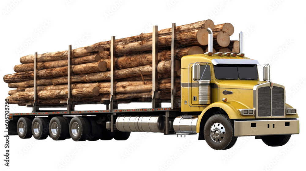 Logging truck isolated on transparent background. Generative AI Stock ...