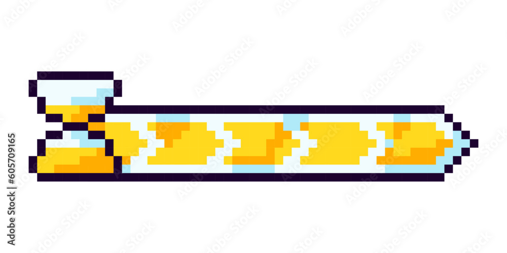 Arcade game progress bar. Pixel progress bar gaming experience for 2D ...