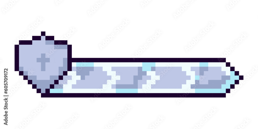 Arcade game progress bar. Pixel progress bar gaming experience for 2D ...