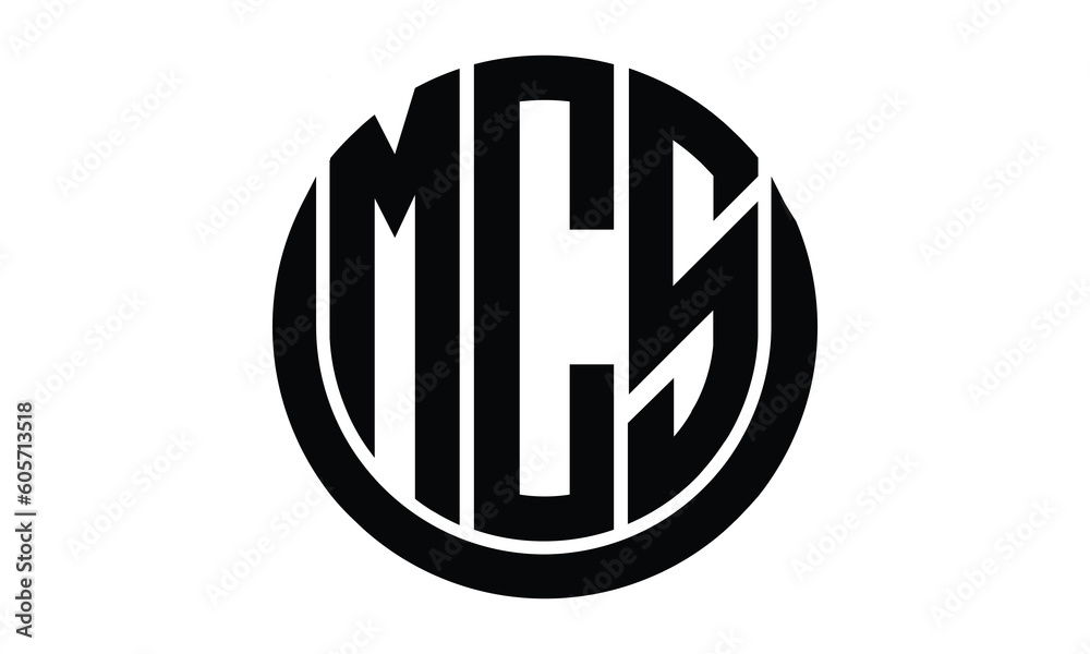 MCS shield with round shape logo design vector template | monogram logo ...