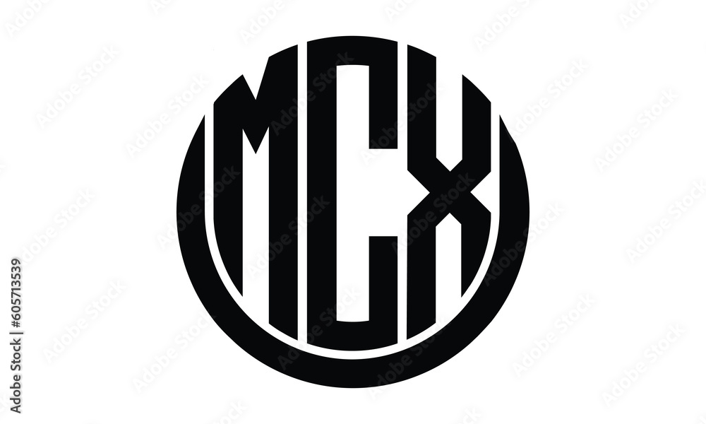 MCX shield with round shape logo design vector template | monogram logo ...