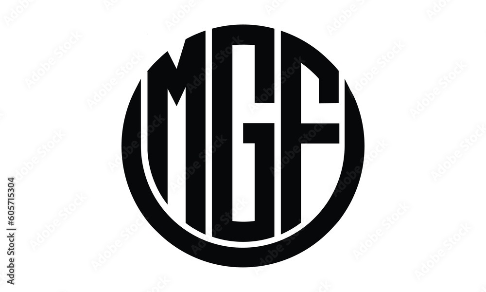 MGF shield with round shape logo design vector template | monogram logo ...