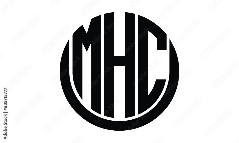 MHC shield with round shape logo design vector template | monogram logo ...