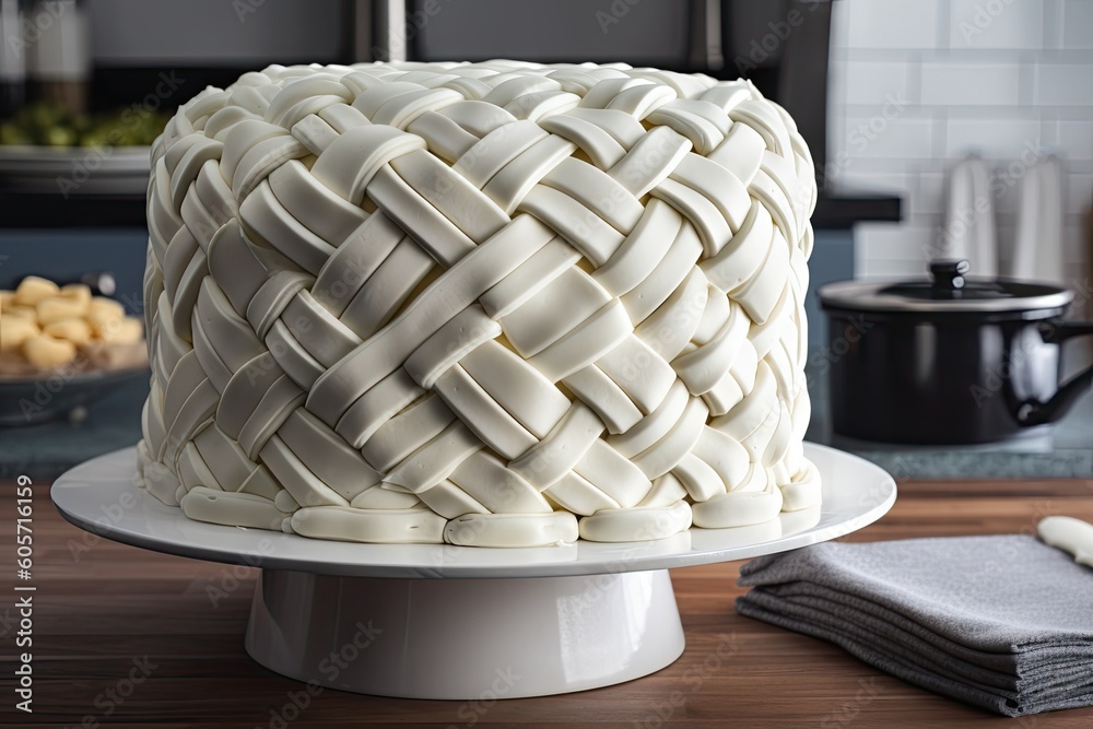 basketweave cake, with alternating layers of frosting and cake for a ...