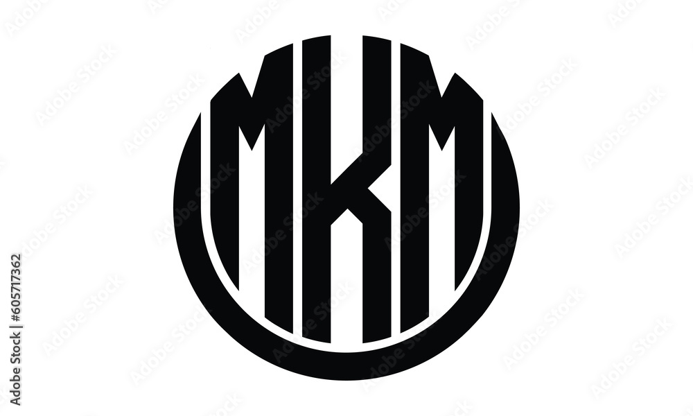 MKM shield with round shape logo design vector template | monogram logo ...