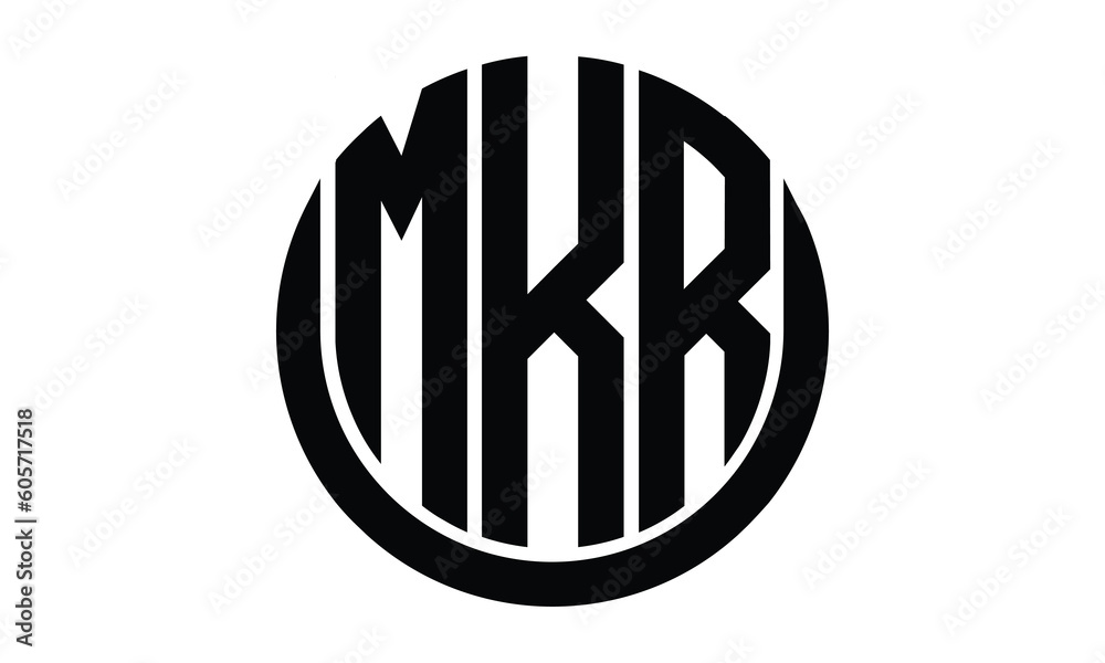 Vecteur Stock MKR shield with round shape logo design vector template ...