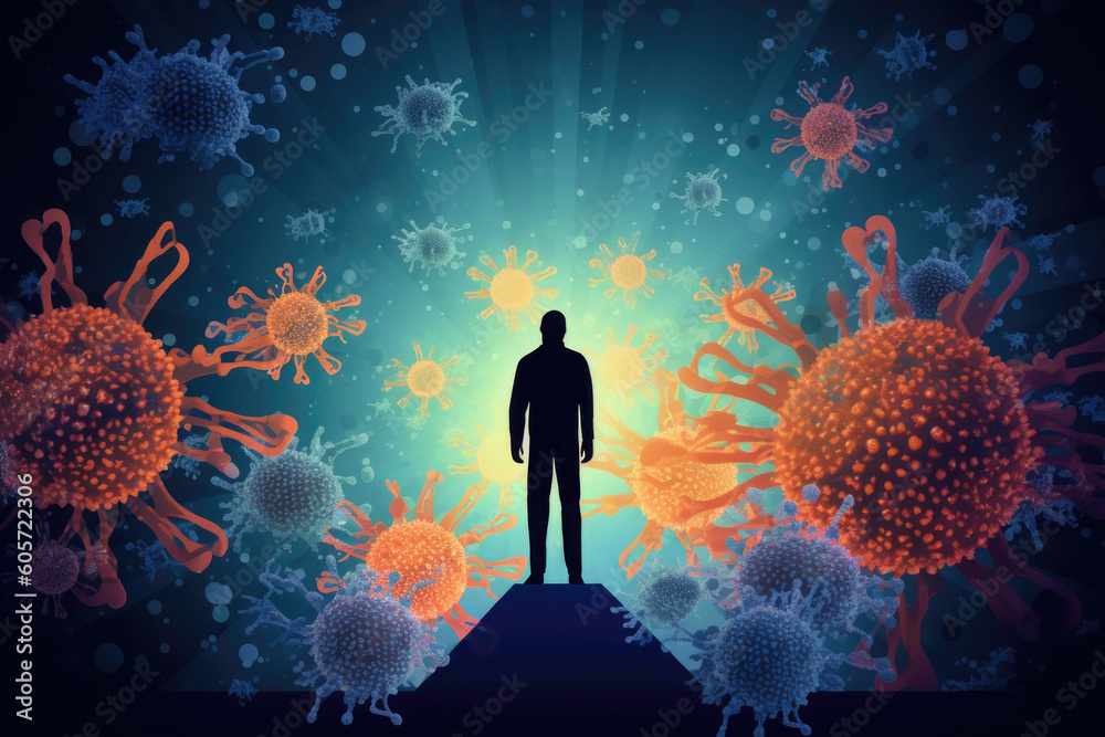 Immune system, protection against viruses and bacterias. Different ...