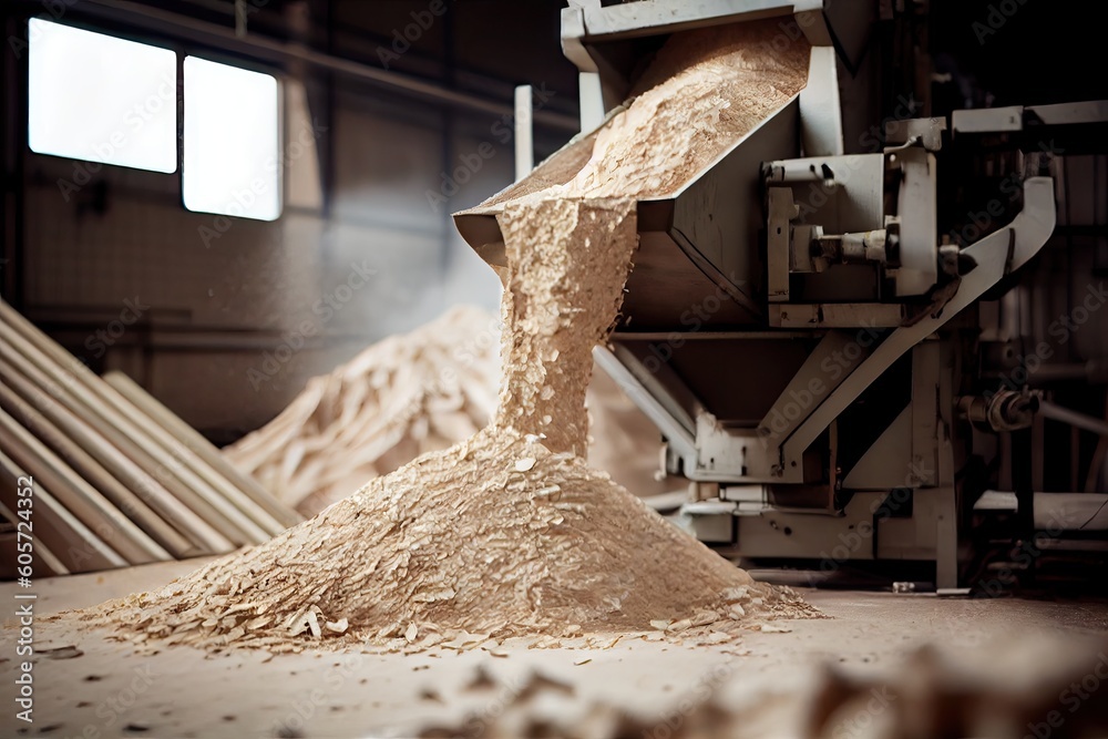 pulping and paper-making processes in a paper factory, with the raw ...