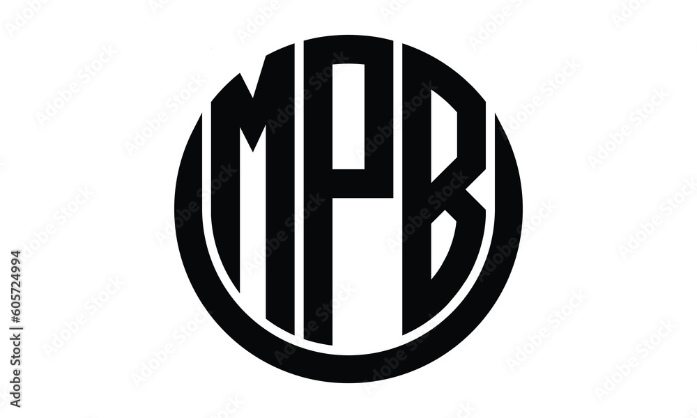 Vetor de MPB shield with round shape logo design vector template ...