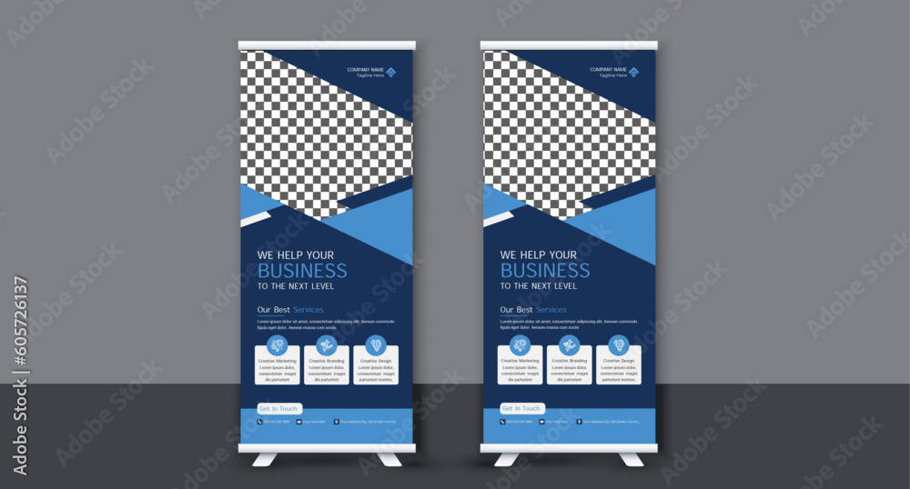 Roll up banner stand template design. corporate Roll up background for ...