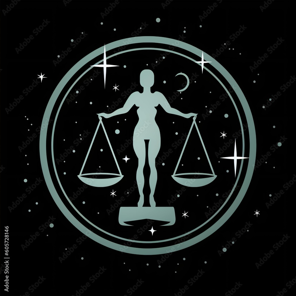 Libra Zodiac horoscope sign symbol, icon, background wallpaper design ...