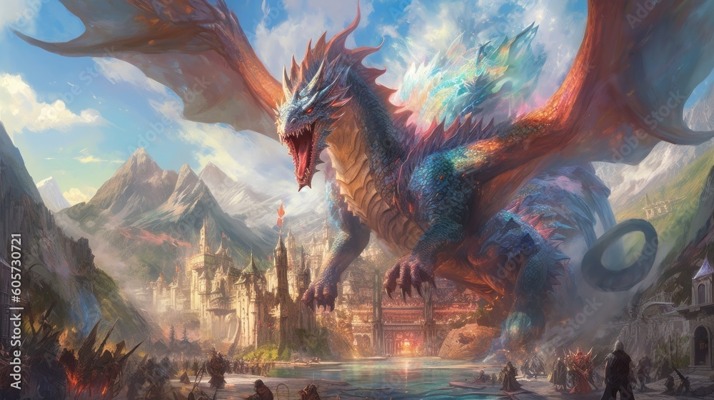 Artwork showcasing a diverse array of legendary creatures from folklore ...