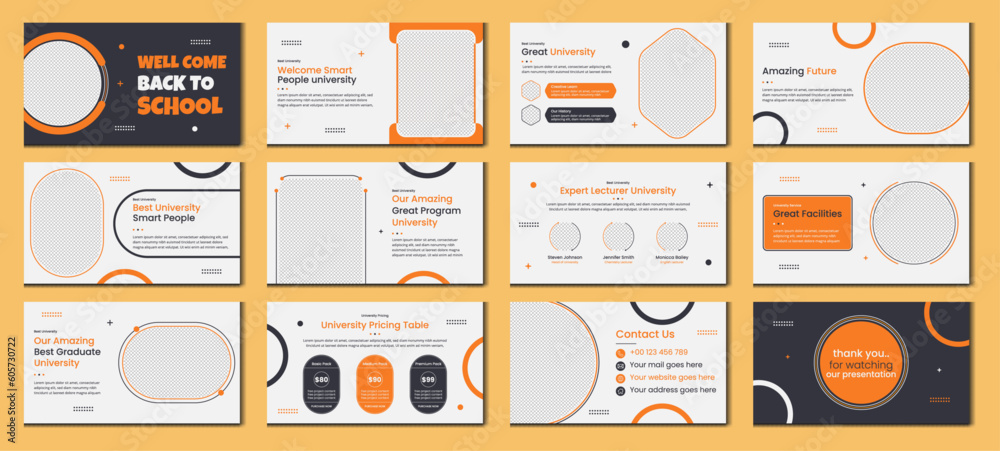 Vetor de Education PowerPoint presentation slides template design ...