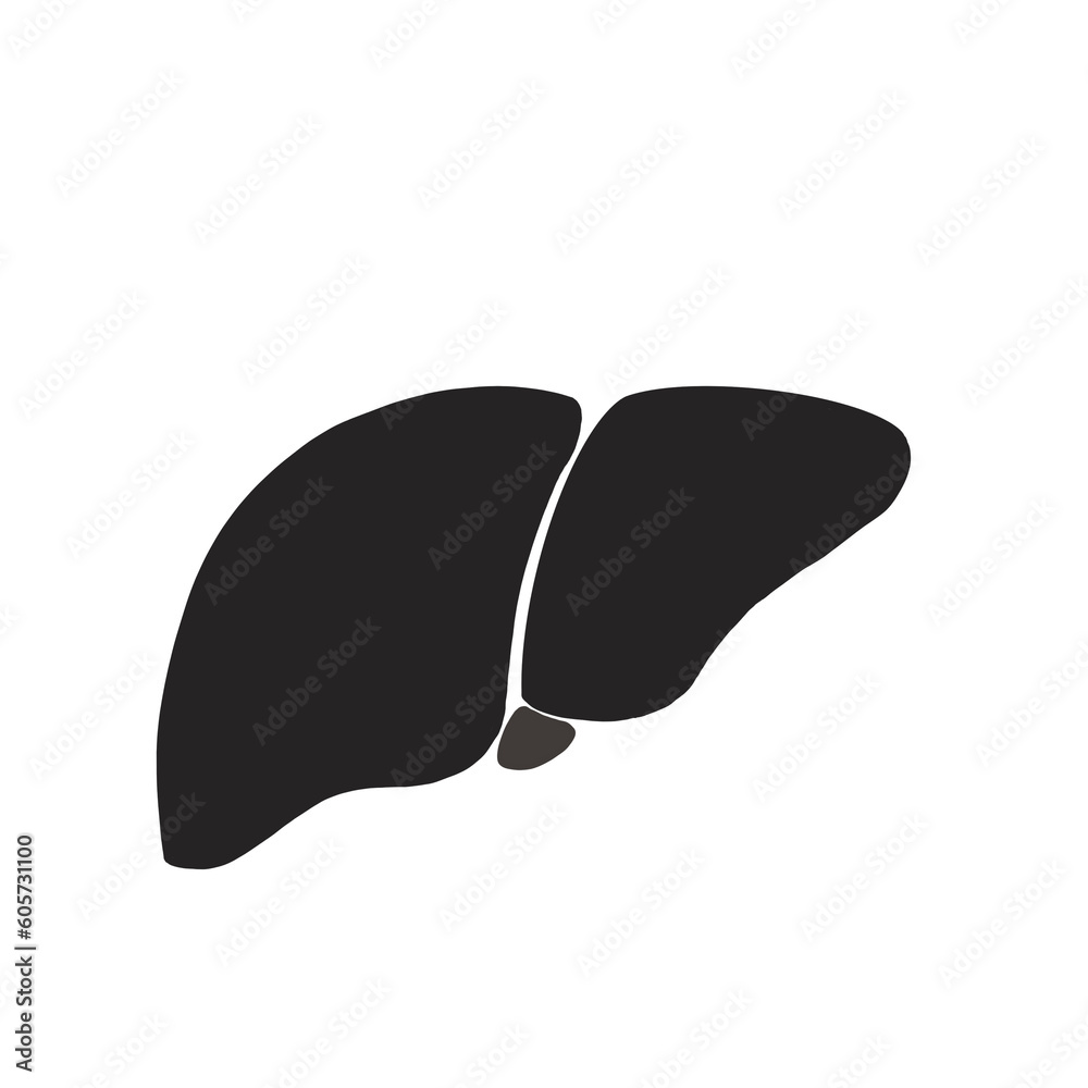An isolated liver icon drawing. Concept of liver sticker, organ drawing ...