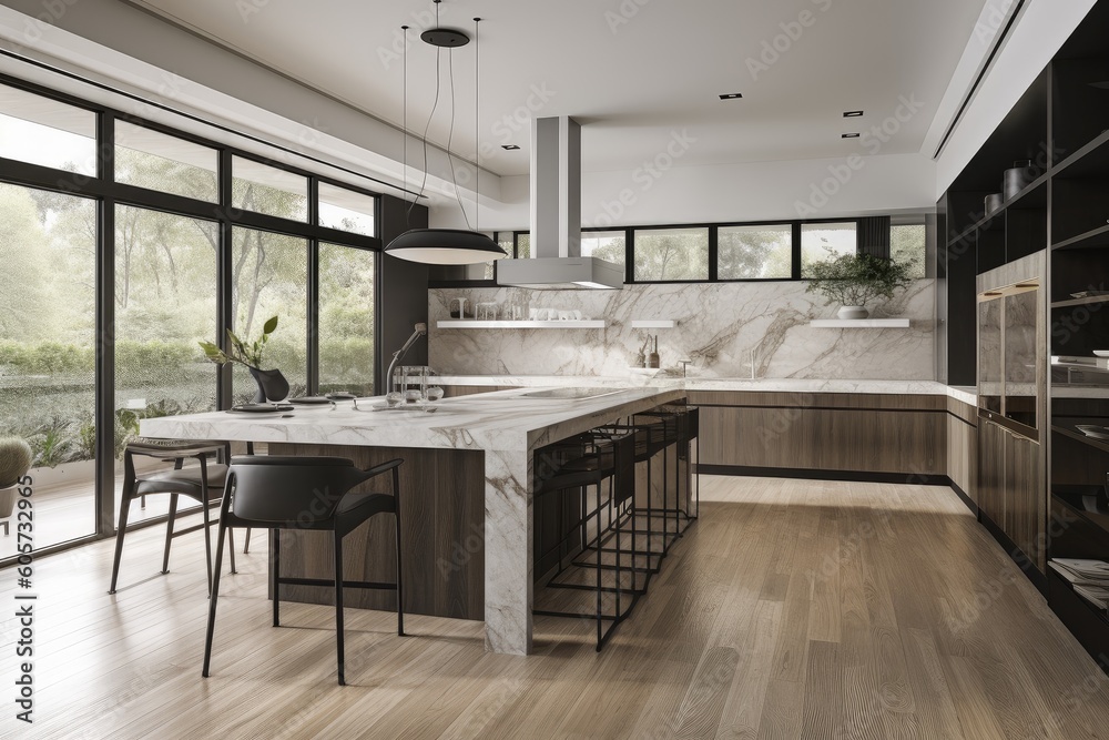 high-volume kitchen with streamlined workflow, featuring one-stop ...