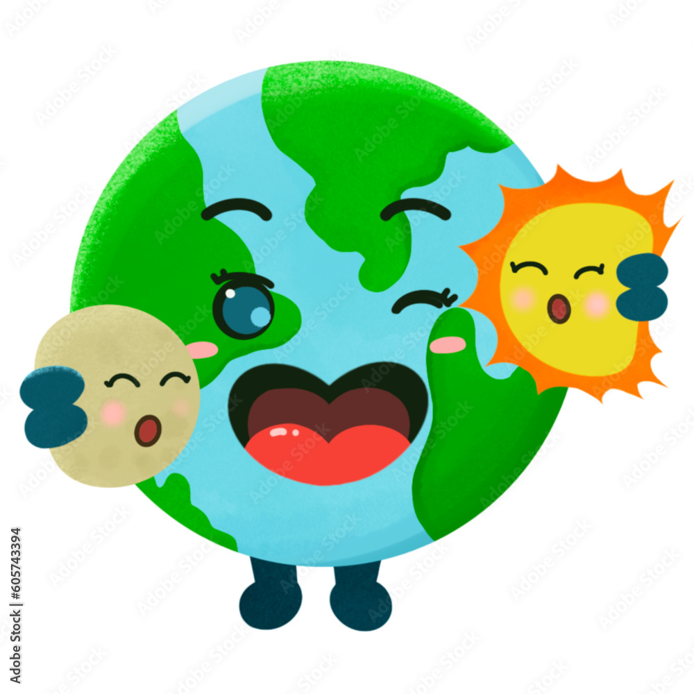 Cute planet earth characters. Planet cartoon emoji collection. Earth ...