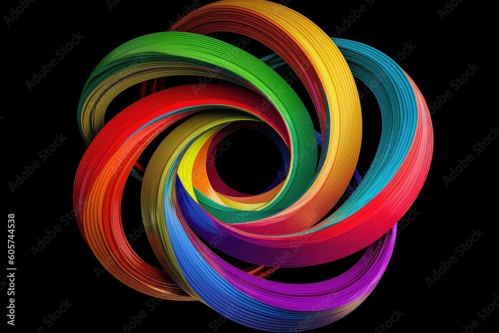 optical illusion of spinning infinity symbol in colors of the rainbow ...