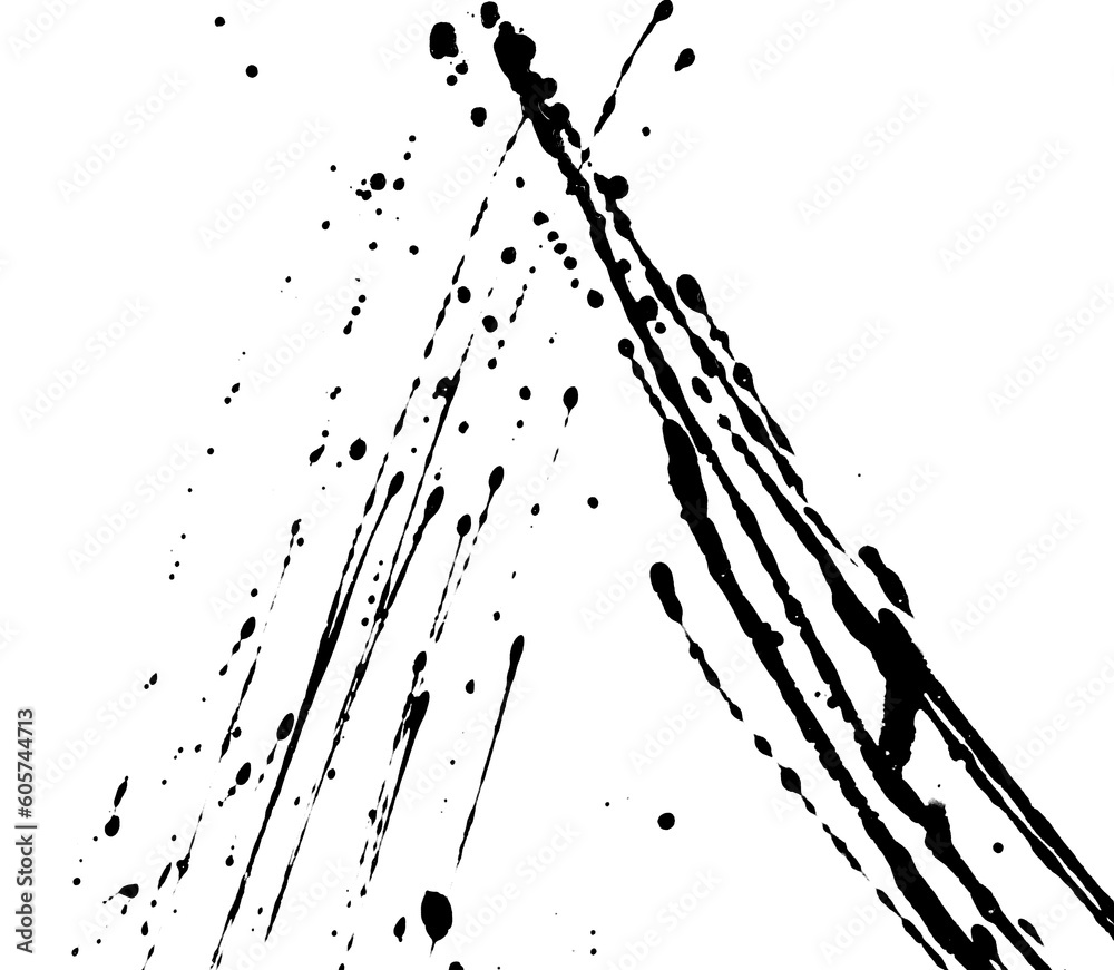 Dripping black stains isolated on white background. Flowing black ...