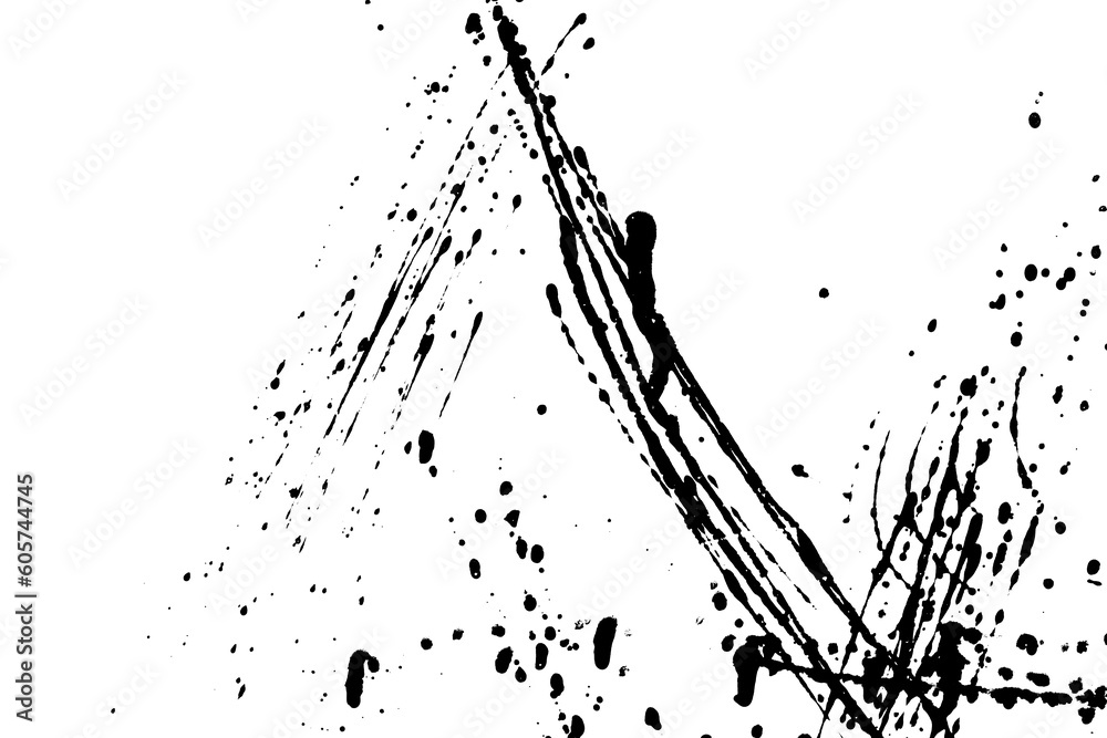 Dripping black stains isolated on white background. Flowing black ...