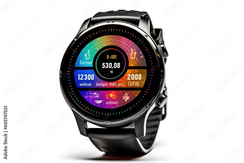 A modern smartwatch featuring fitness tracking capabilities ...