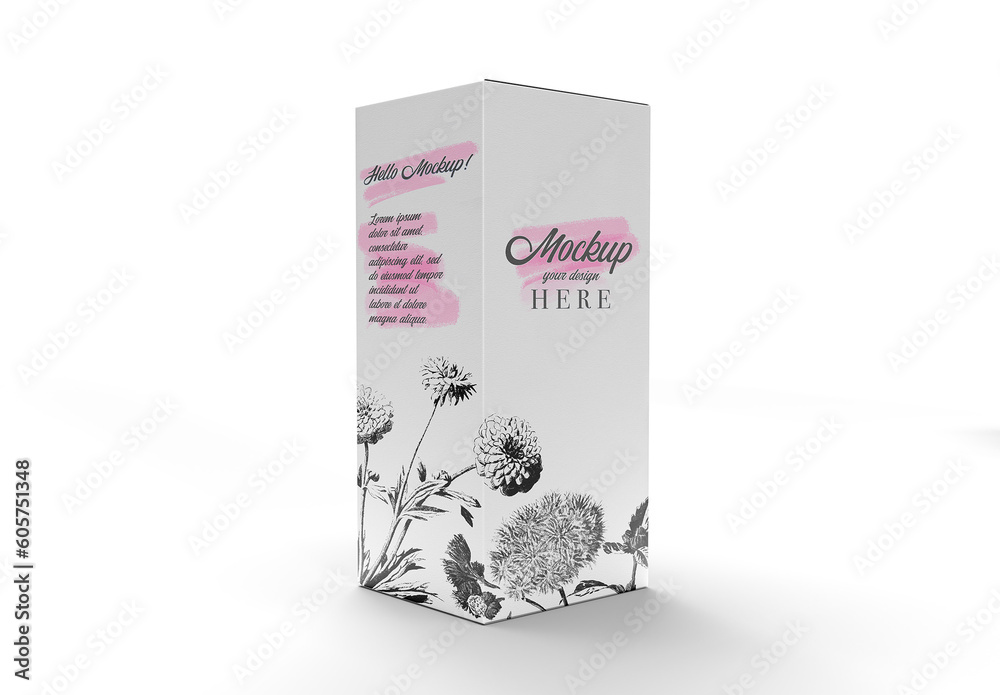 Cosmetic Box Mockup on a Clean White Background Stock Template | Adobe ...