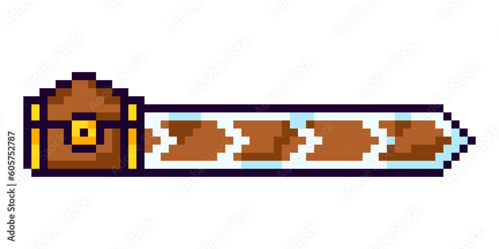 Arcade game progress bar. Pixel progress bar gaming experience for 2D ...