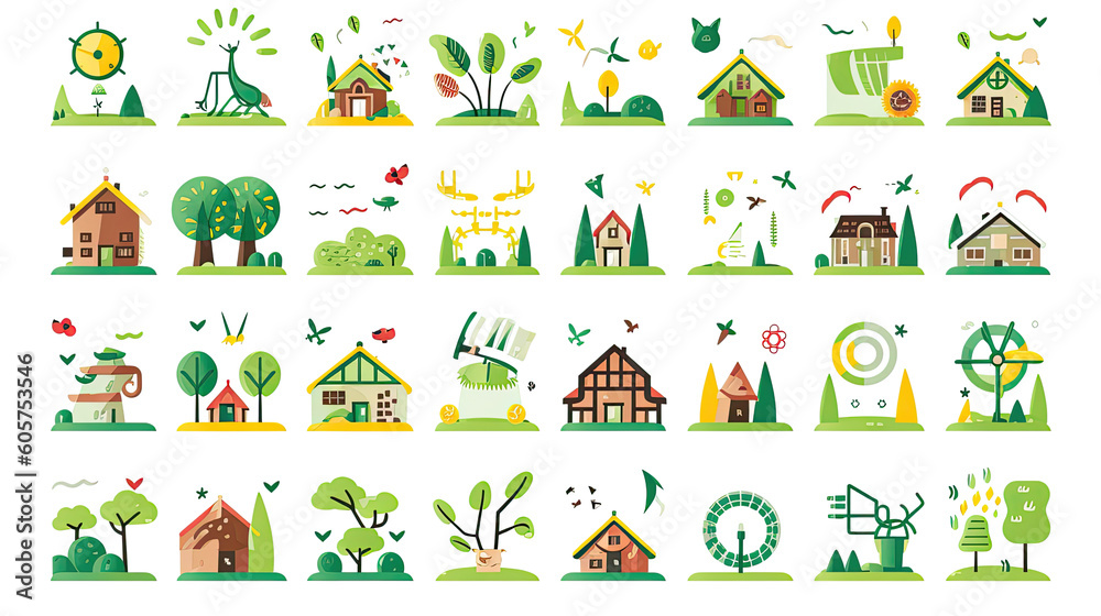 Green energy, environmental awareness and recycling logo icon ...