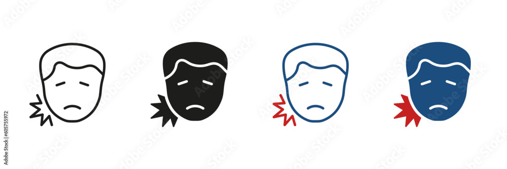 Teeth Ache Problem, Patient Male with Dental Pain Symbol. Human Oral ...