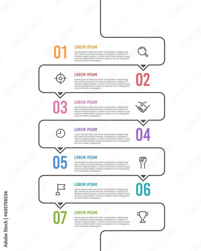 Poster Vertical infographic timeline 7 steps to success – Tableau ...