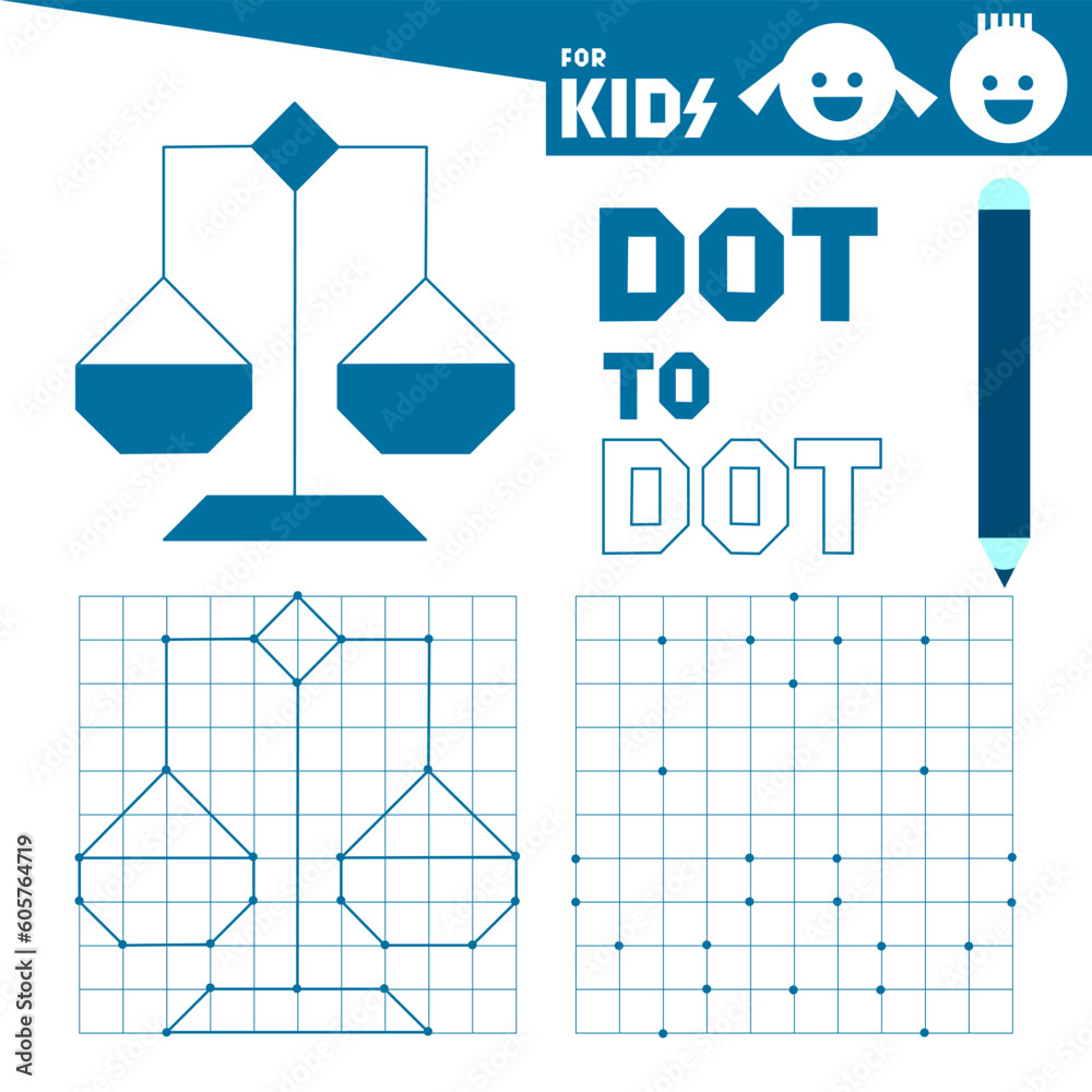 Dot to dot games for kids. Libra zodiac. Connect the dots and drawing ...