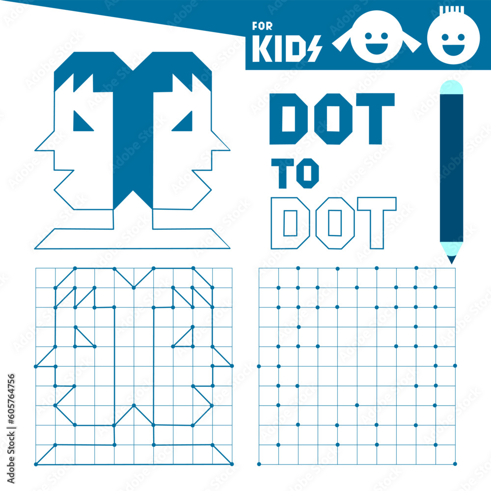 Dot to dot games for kids. Gemini zodiac. Connect the dots and drawing ...