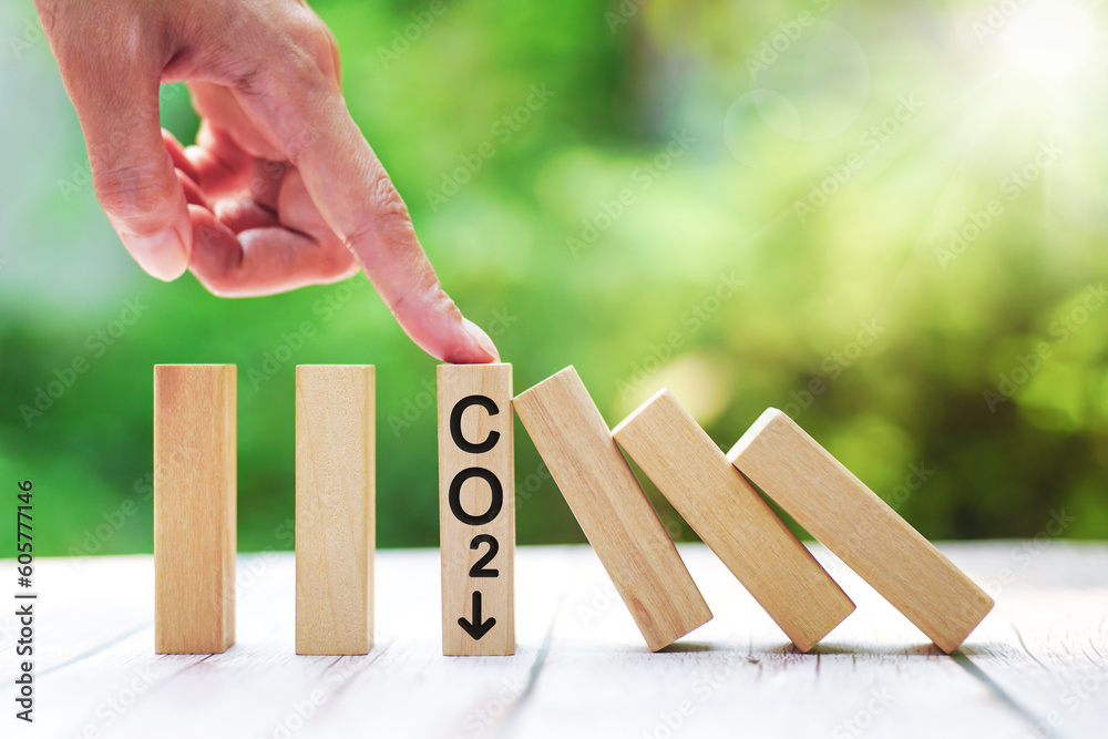 CO2 emission concept. Green industries business concept ...