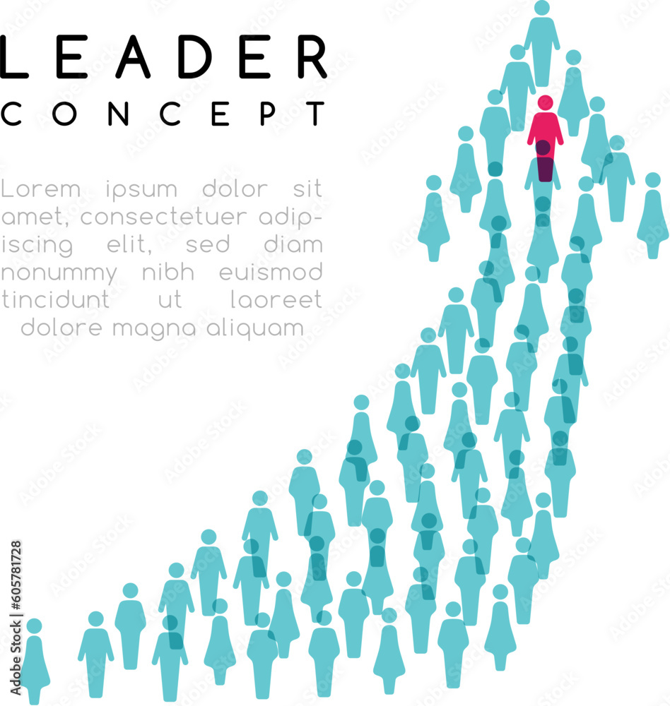 Leadership concept. Vector illustration with arrow sign with people ...
