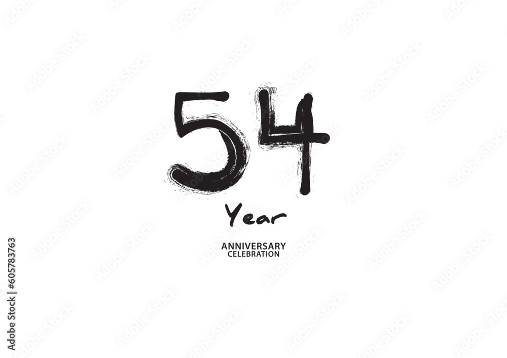 54 year anniversary celebration logotype on white background for poster ...