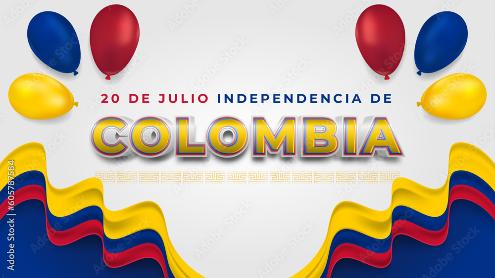 20 de Julio Independencia de Colombia greeting with Editable Text ...