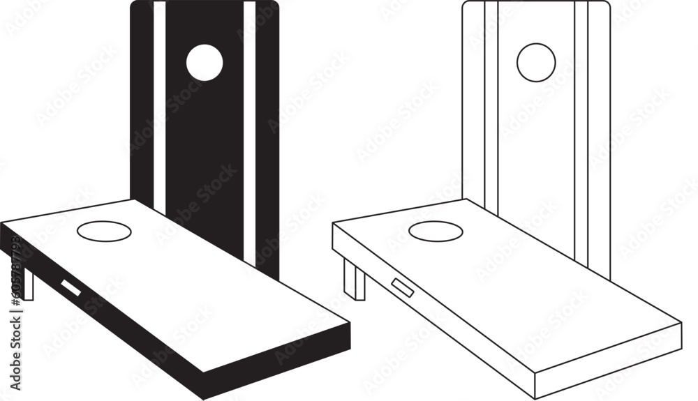 Cornhole SVG | Cornhole Silhouette| Cornhole outline Stock Vector ...
