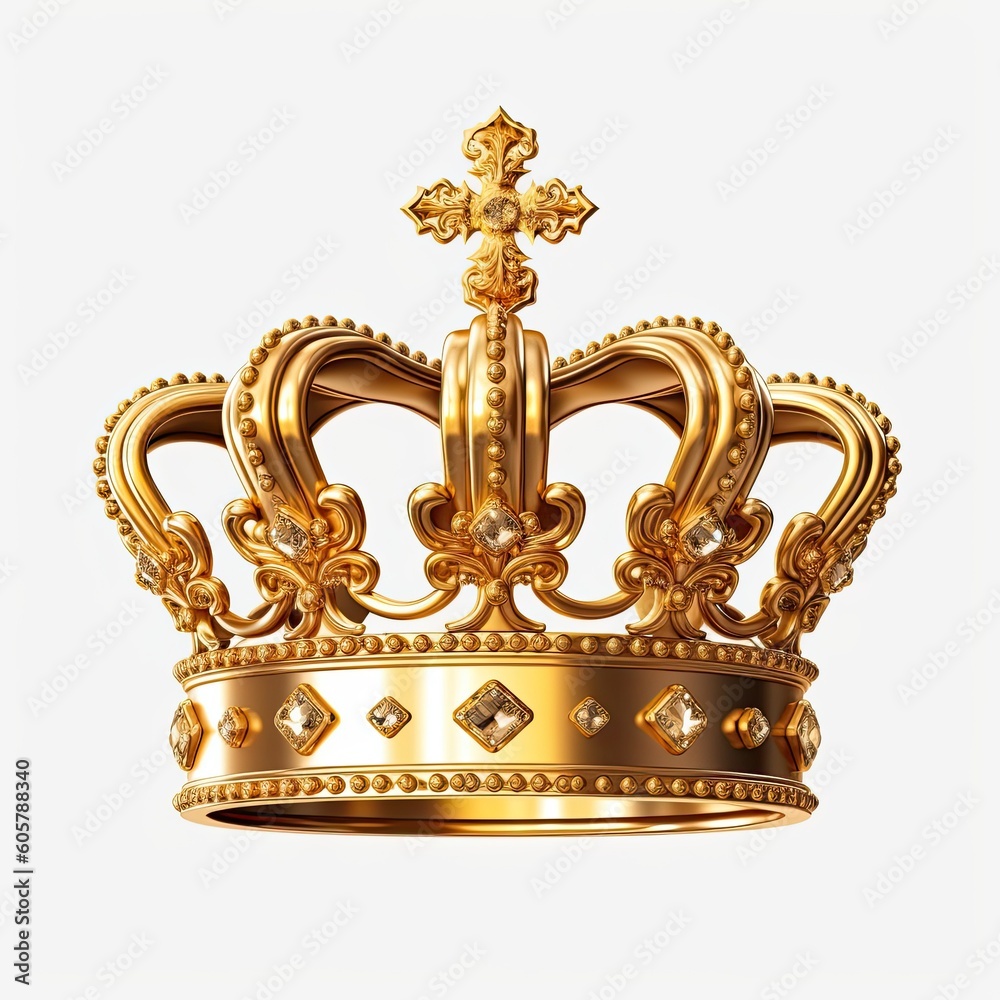 Luxurious Gold Insignia of Royalty - A Symbolic Golden Crown Isolated ...