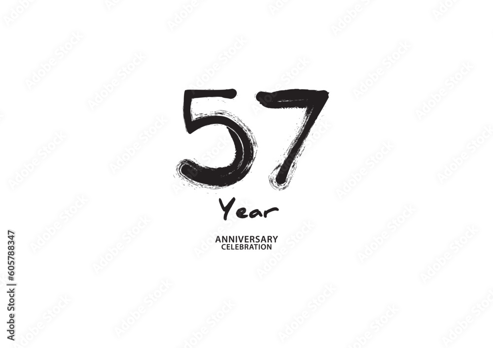 57 year anniversary celebration logotype on white background for poster ...