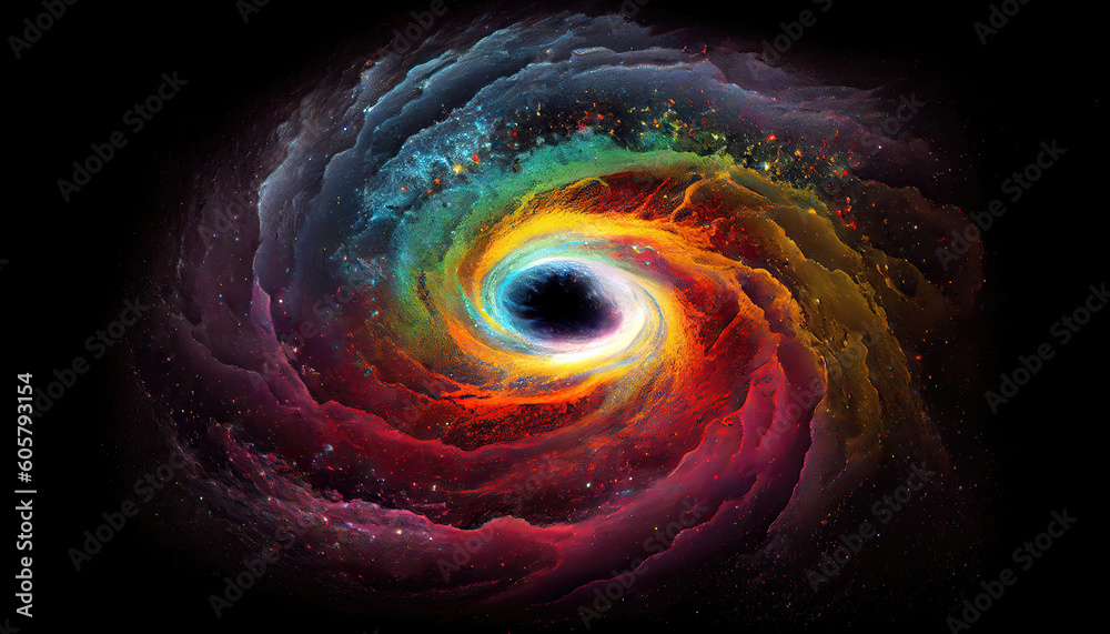 Rainbow galaxy with stars in outer space (Generative AI) Stock ...