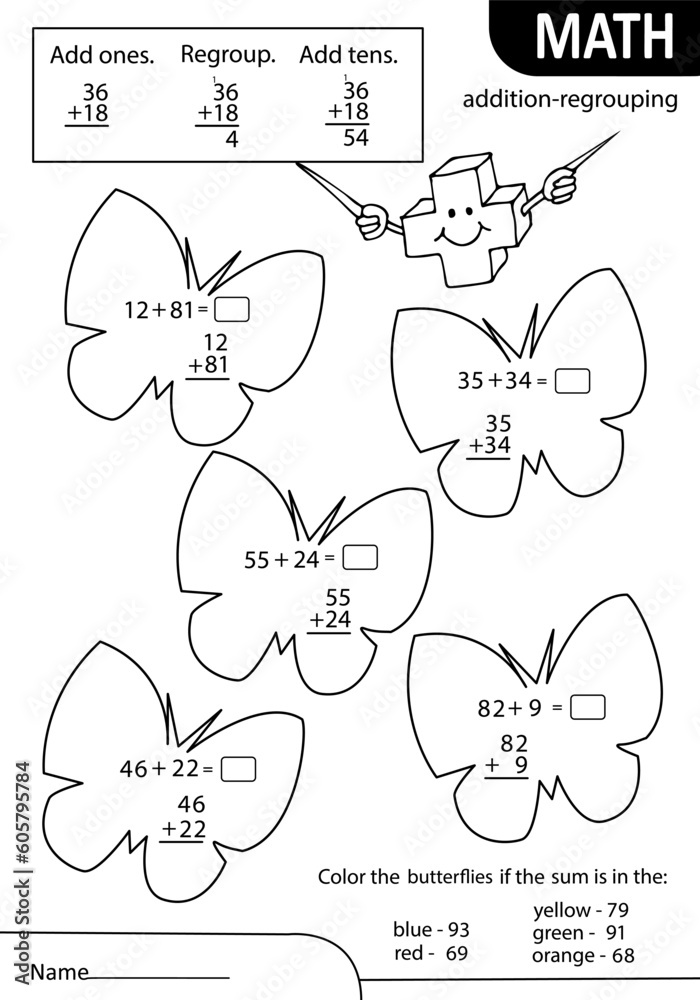Vetor de Math learning game. Count and write the correct numbers ...