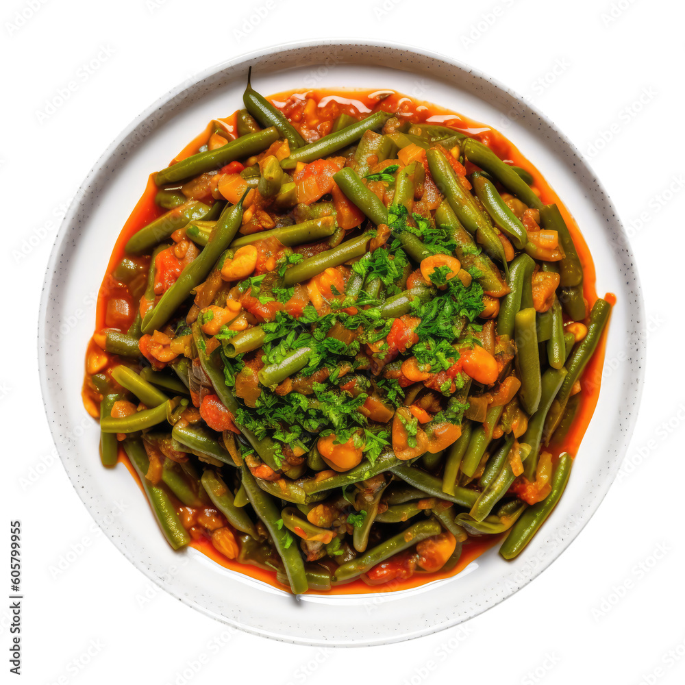 Fasoliegyptian Green Beans Stew Egyptian Cuisine. Isolated On ...