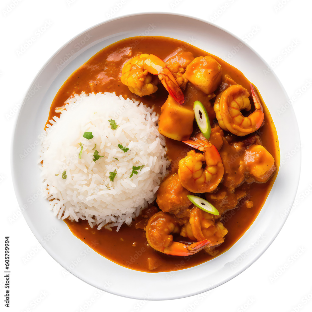 Jamaican Curry Shrimp Jamaican Cuisine. Isolated On Transparent ...