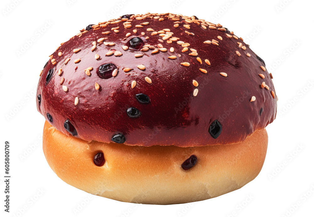 Red bean bun on transparent background. Generative AI. Stock ...