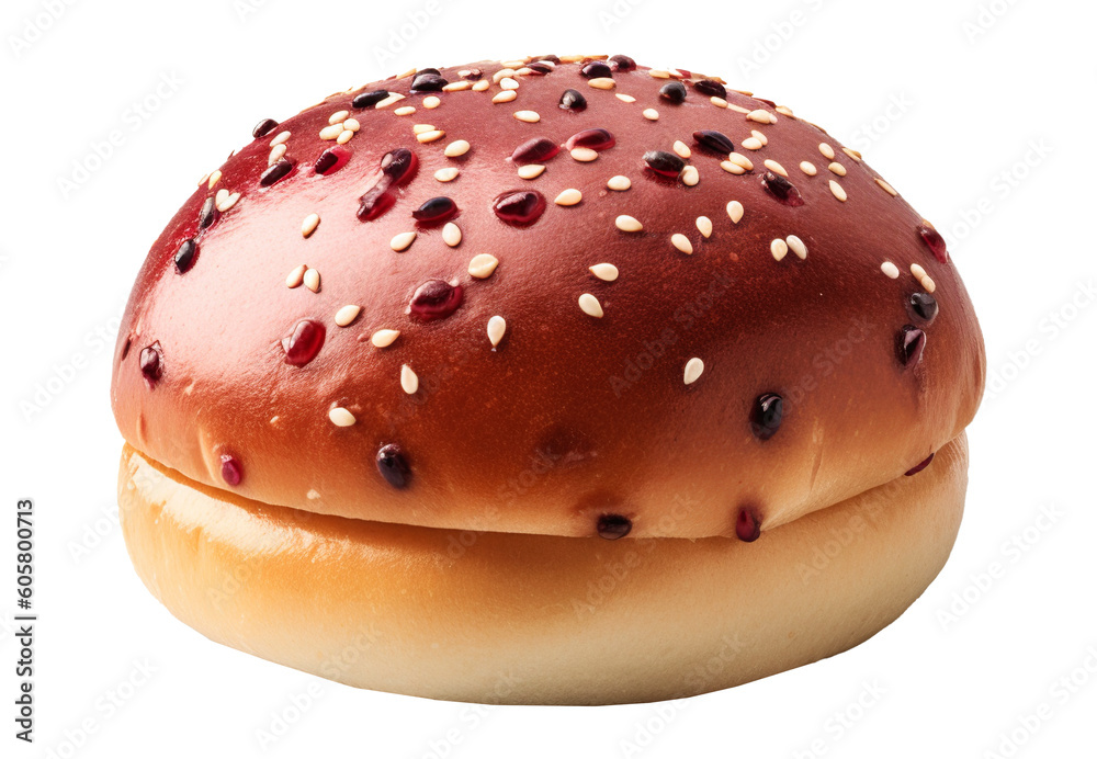 Red bean bun on transparent background. Generative AI. Stock ...