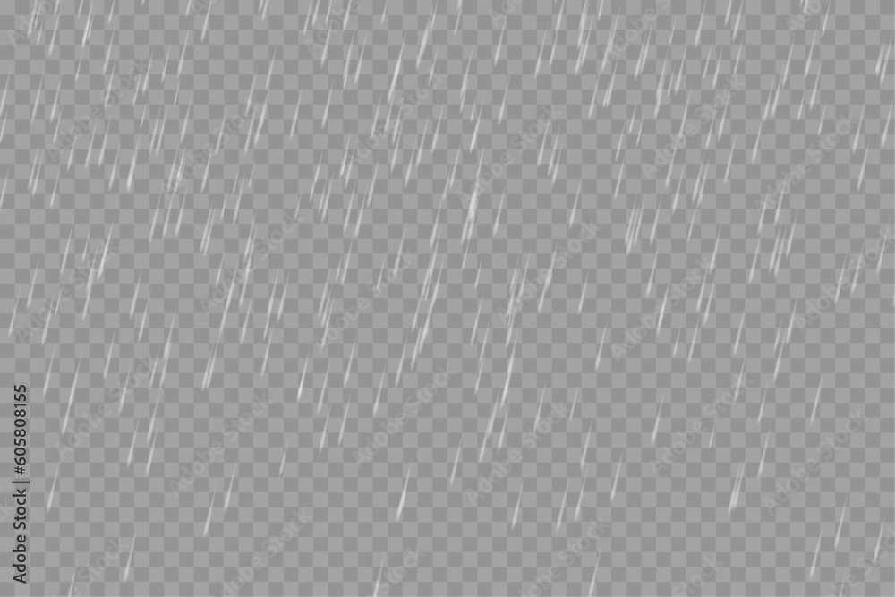 Rain fall drops vector and png effect on transparent background Stock ...