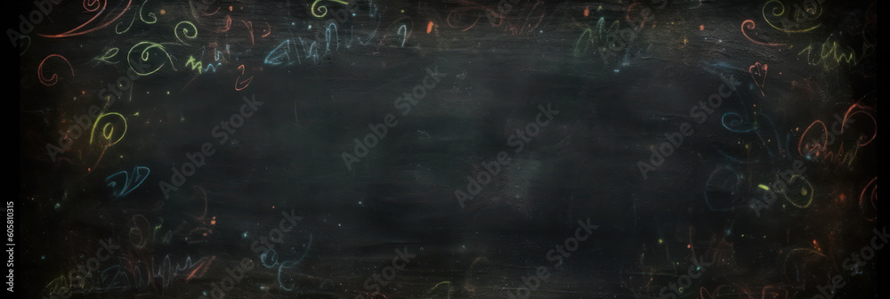 Blackboard background with space for text and chalk doodles frame ...