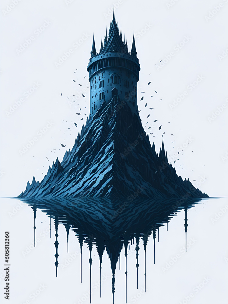 Cartoon watchtower. AI generated illustration Stock Illustration ...