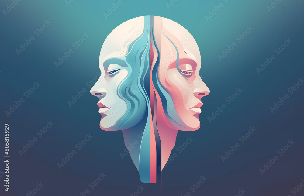 Mood disorder. Split personality. Bipolar disorder mind mental. Dual ...