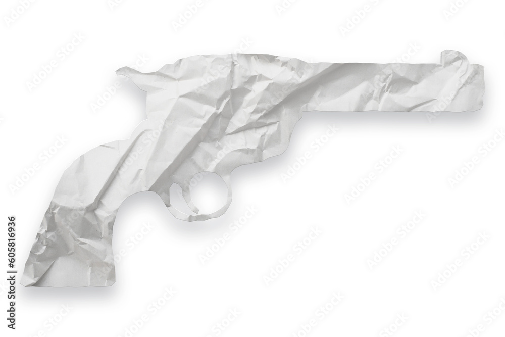 Revolver silhouette paper cut-out isolated on transparent background ...