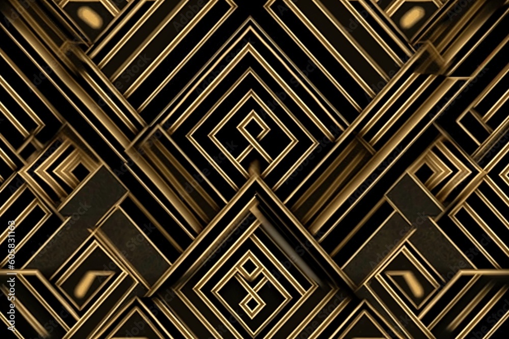 wallpaper for seamless golden art deco geometric square stripe pattern ...